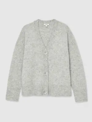 REISS Wool-blend Brushed Cardigan