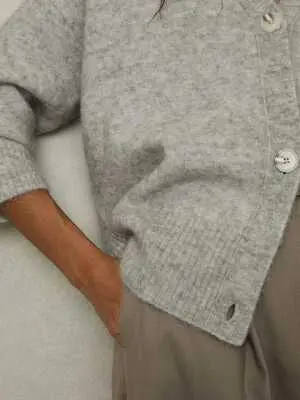 REISS Wool-blend Brushed Cardigan