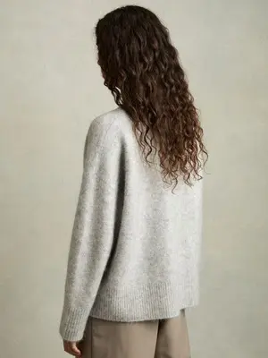 REISS Wool-blend Brushed Cardigan