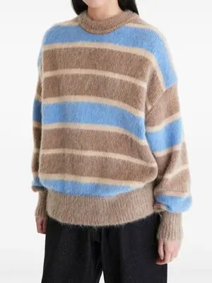 STUDIO TOMBOY Brushed-finish Striped Sweater