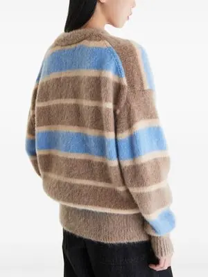 STUDIO TOMBOY Brushed-finish Striped Sweater