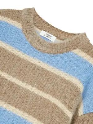 STUDIO TOMBOY Brushed-finish Striped Sweater