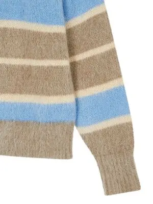 STUDIO TOMBOY Brushed-finish Striped Sweater