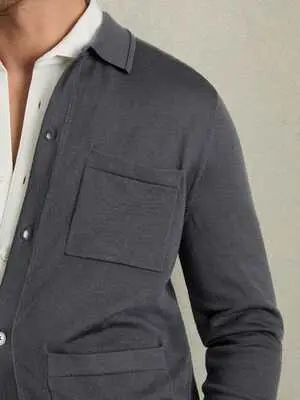 REISS Munich Wool Button-through Cardigan