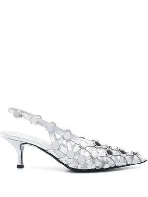 Attico Silver Tone Shoes For Women