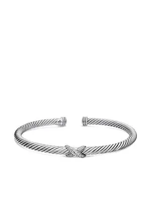 David Yurman Sterling And Diamond Bracelet