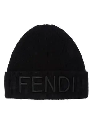 Fendi Wool Beanie - Black