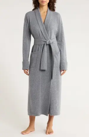 Nordstrom Cashmere Robe Grey Night Heather
