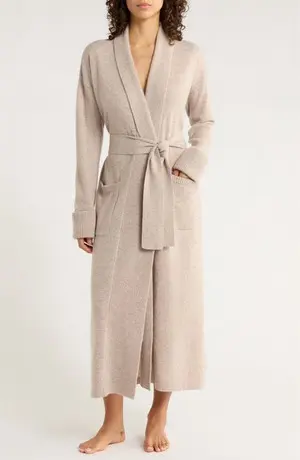 Nordstrom Cashmere Robe Tan Oxford Heather