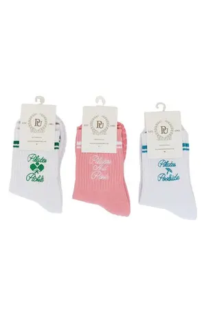 PILATES UNIVERSITY 1883 Assorted Country Club 3-pack Crew Socks
