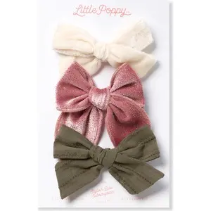 LITTLE POPPY CO Bow Clip Set - The Stella