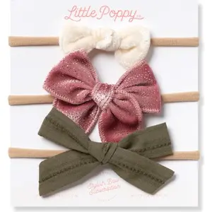 LITTLE POPPY CO Headband Mini Bow Set - The Stella