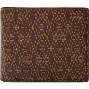 Wolf Signature Billfold And Coin - Brown