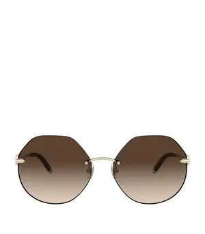 Tiffany & Co. Hexagonal Sunglasses - Gold
