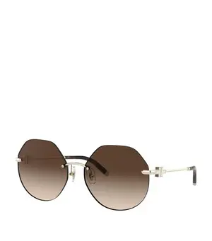 Tiffany & Co. Hexagonal Sunglasses - Gold