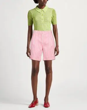 Seductive Striped High-waisted Shorts
