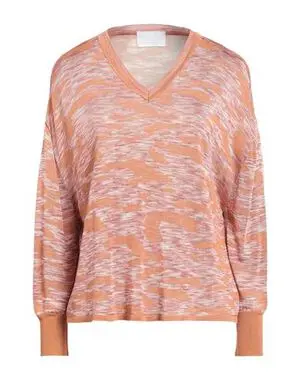 DANIELE FIESOLI Multicolor V-neck Sweater - Rust