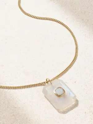 Pascale Monvoisin Anton N°2 Opal And Moonstone Necklace - Gold