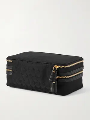 ANYA HINDMARCH Leather-trimmed Jacquard Jewelry Case