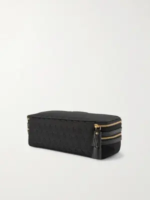 ANYA HINDMARCH Jacquard Cosmetics Case With Leather Trim