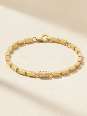 SUZANNE KALAN Block Chain 18-karat Diamond Bracelet - Gold