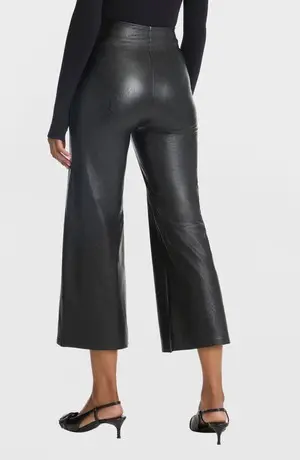 Commando Faux Leather Crop Wide Leg Pants - Black
