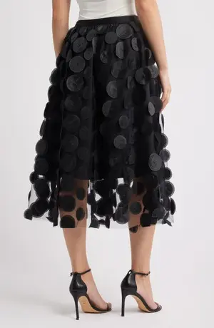 NIKKI LUND Kretsa Circle Appliqué Skirt - Black