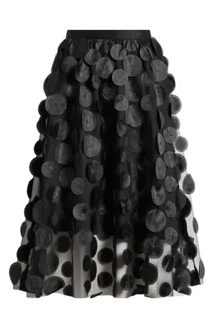 NIKKI LUND Kretsa Circle Appliqué Skirt - Black