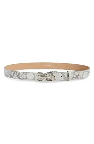 Sam Edelman Logo Buckle Leather Belt - Natural Python