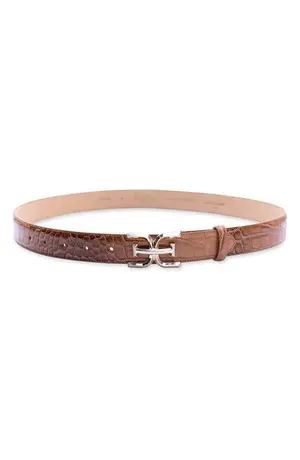 Sam Edelman Sam Edelman Logo Buckle Leather Belt Tan