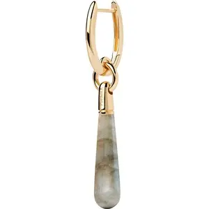 PDPAOLA PDPAOLA Large Jupiter Single Hoop Earring With Labradorite Drop Labradorite