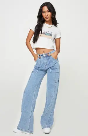 Princess Polly Chad Mid Rise Cargo Jeans