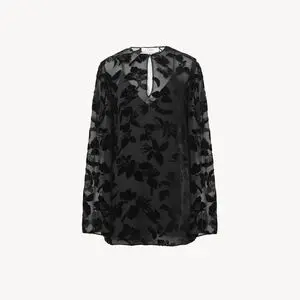 Chloé Puff-sleeve Mini Dress In Velvet