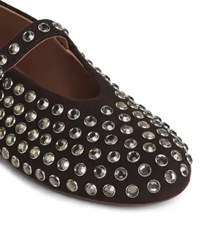 Alaïa Suede Ballet Flats - Brown