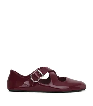 Alaïa Patent Leather Criss-cross Ballet Flats