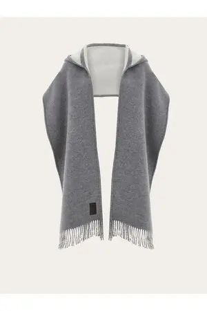 FERRAGAMO Hooded Scarf Gray