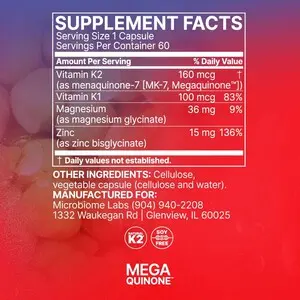 MICROBIOME LABS Megaquinone K2-7 60 Capsules