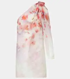 Zimmermann Scarlet Floral Linen And Silk Minidress