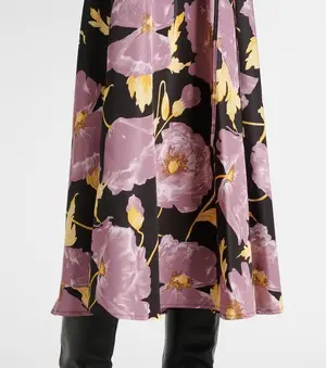 La DoubleJ Floral Faille Midi Skirt - Multicoloured