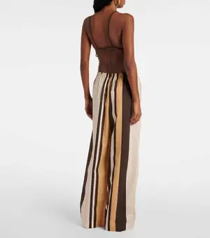 SIR. Savanna Striped Cotton Wide-leg Pants