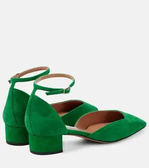 AQUAZZURA Asha 35 Suede Pumps - Green