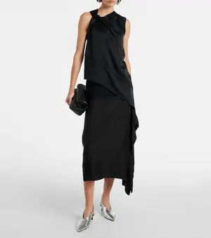 JIL SANDER Asymmetric Satin Top