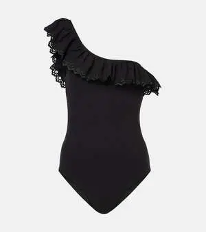 Ulla Johnson Solara Maillot Ruffled One-piece Swimsuit - Black