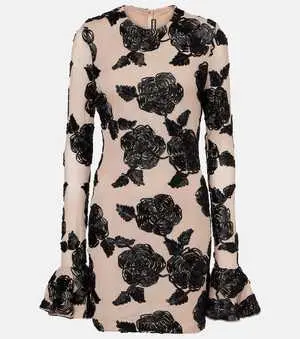 ROTATE BY BIRGER CHRISTENSEN Floral Mesh Minidress