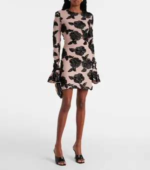 ROTATE BY BIRGER CHRISTENSEN Floral Mesh Minidress