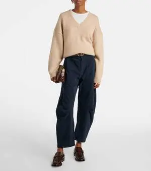 NILI LOTAN Shon Barrel-leg Pants - Blue