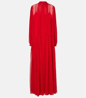 Costarellos Clarinda Pleated Maxi Dress - Red