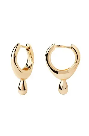 PDPAOLA Lava Drop Hoop Earrings - Gold