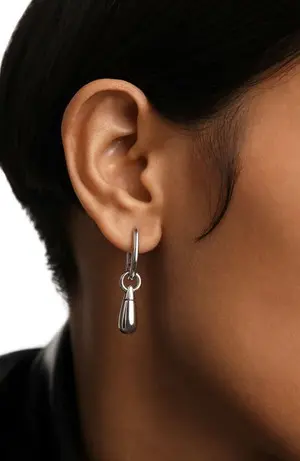 PDPAOLA Jupiter Drop Hoop Earring - Silver