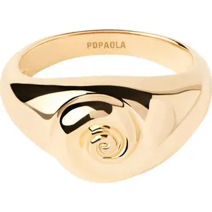 PDPAOLA Shell Signet Ring - Gold